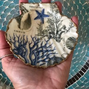 Other | Large Hand Painted Flat Clam Shell | Poshmark